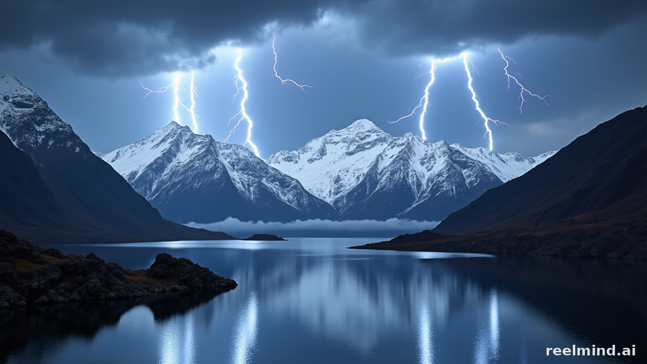 Top AI Prompts for Creating Stunning Lightning Over Mountain Videos ...